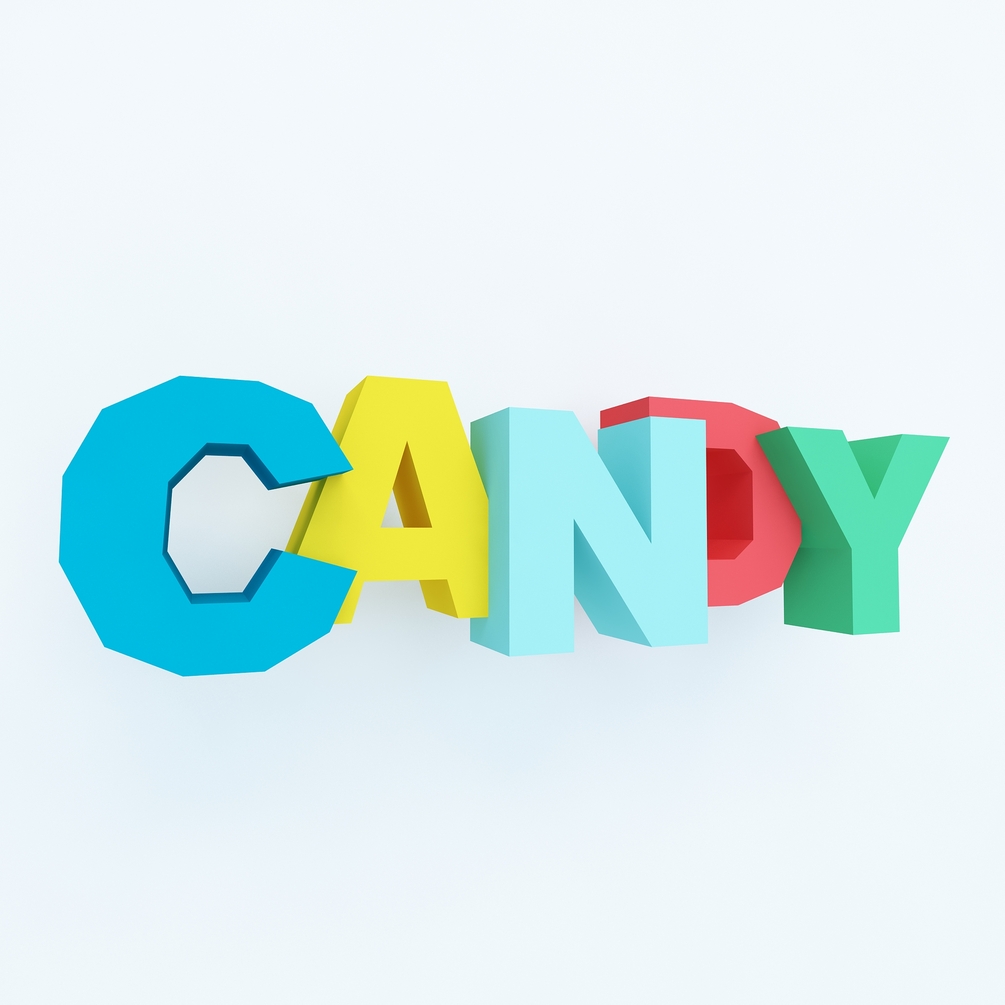 Low Poly Paper Craft Word Candy 3D Paper Craft Letters Low Poly