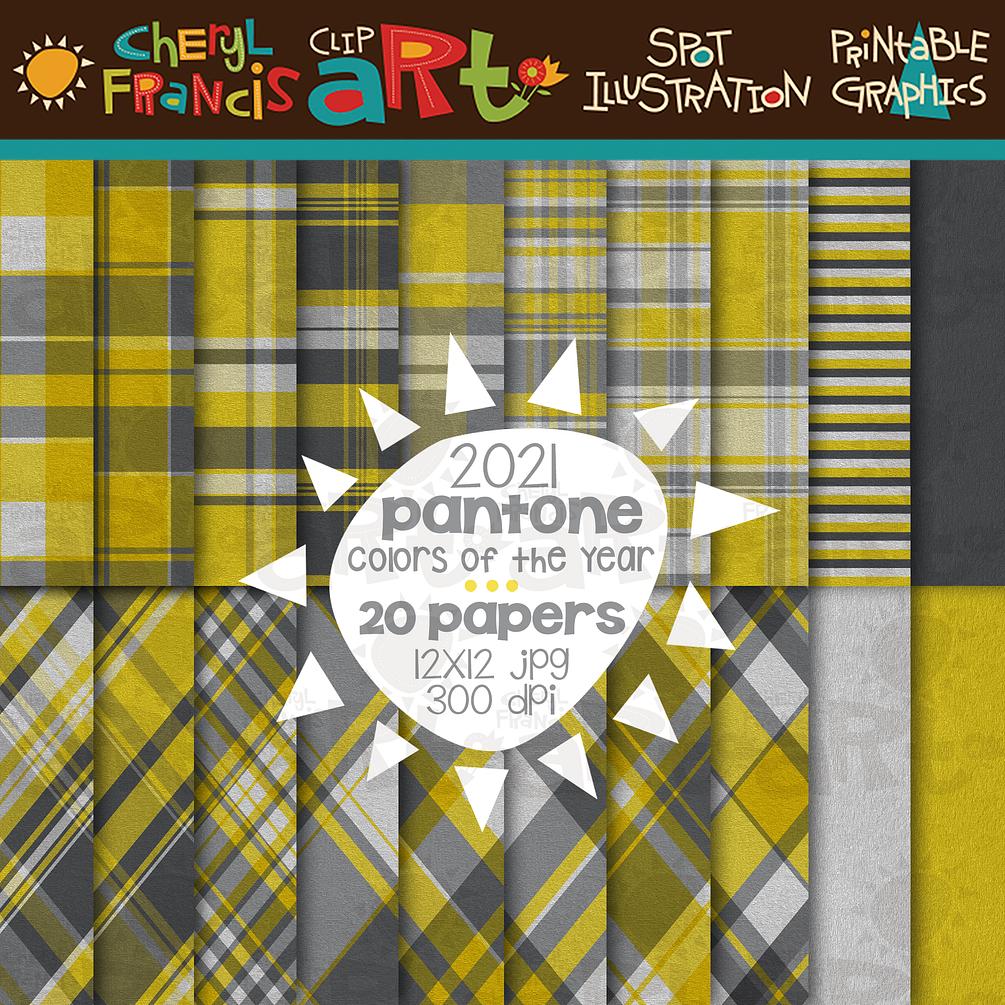 Pantone Colors of the Year Plaid Papers 12x12"