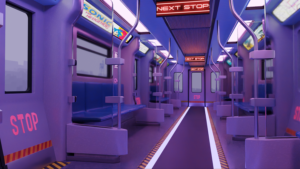 Cyberpunk Train 3D Model [Blender]