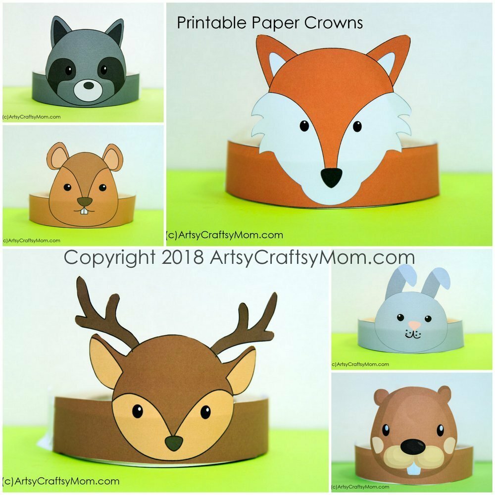 Printable Woodland Animals Paper Crown