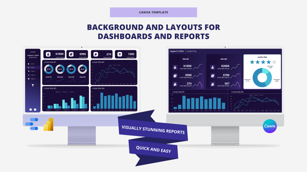 Dashboard Layouts Cover Backgrounds - for Power BI & Data Studio ...