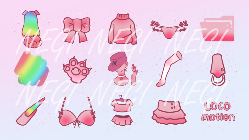 Free Cute Pink 26 Icons Pack for VRChat