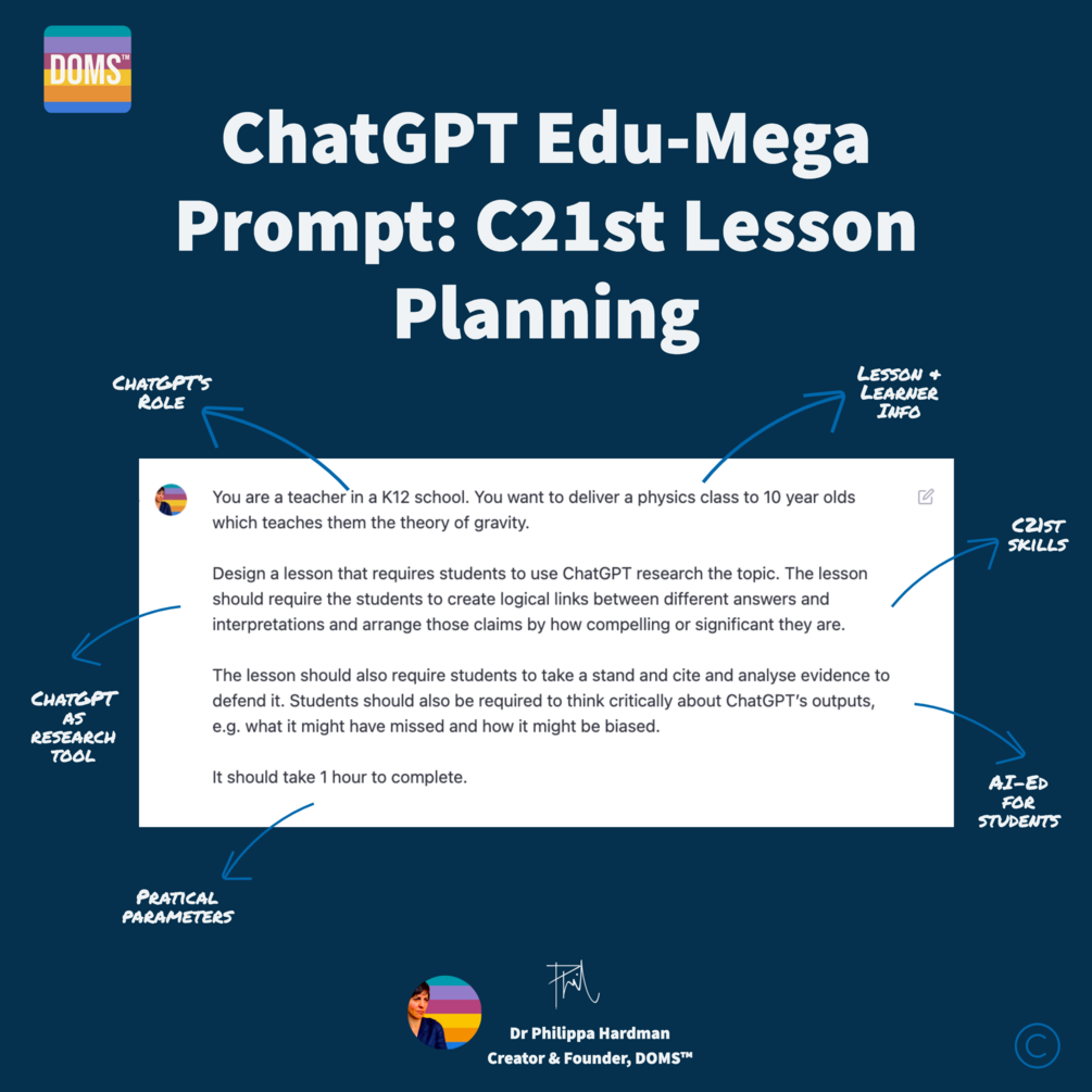 ChatGPT Edu-Mega-Prompt: C21st Lesson Planning