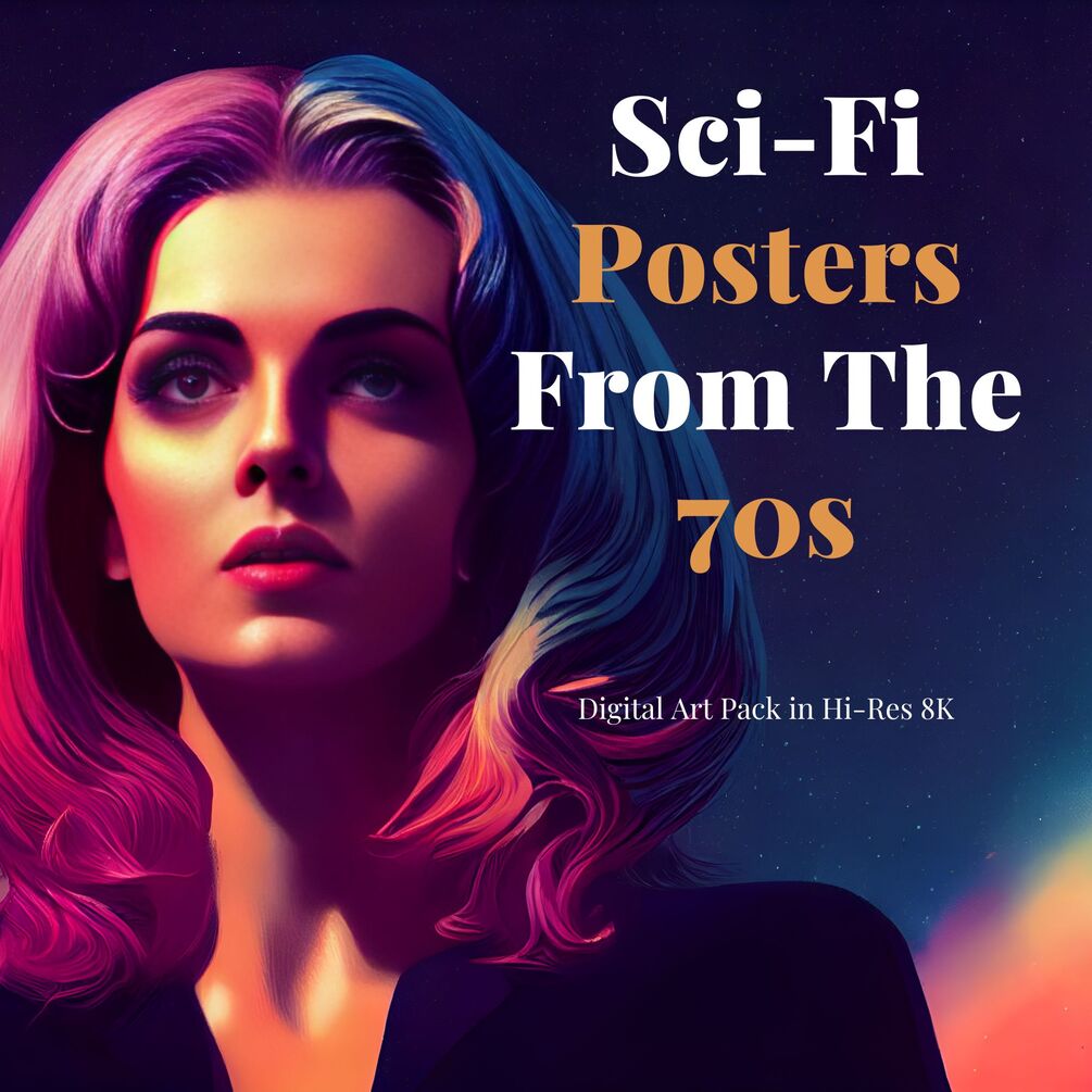 Sci-Fi Posters From The 70s. Digital Art Pack in Hi-Res 8K
