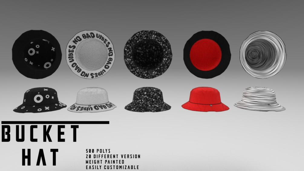 Low Poly Bucket Hat ( 20 Variations )