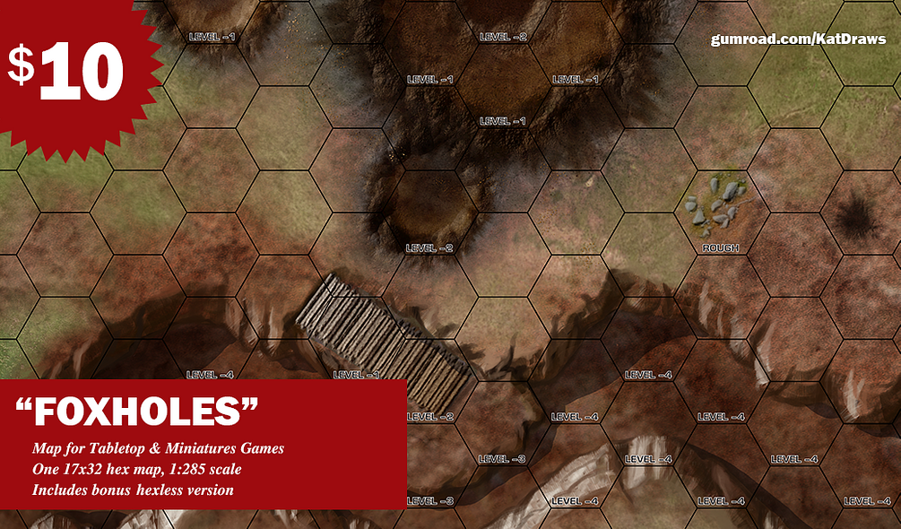 "Foxholes" - Map for Tabletop Games
