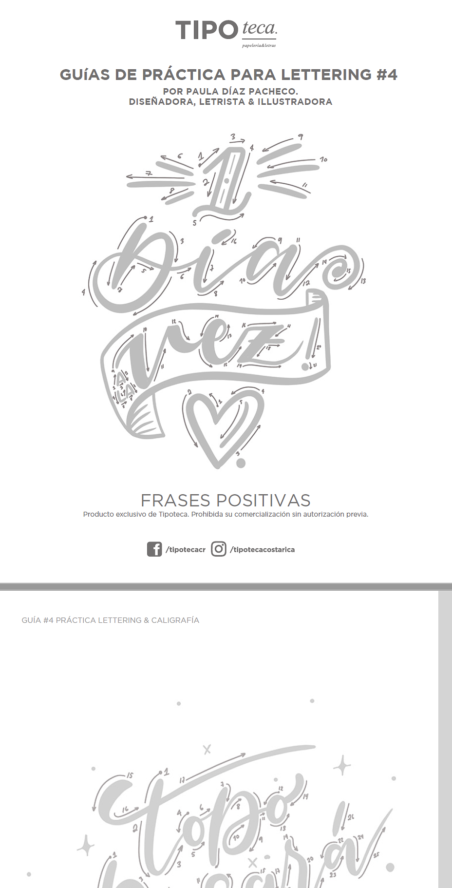 Guías de práctica #4 Tipoteca CR / 30 frases positivas con lettering ...