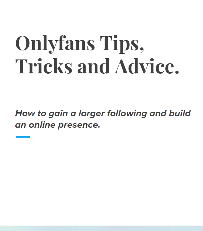 Onlyfans 101: Tips, Trick and Advice