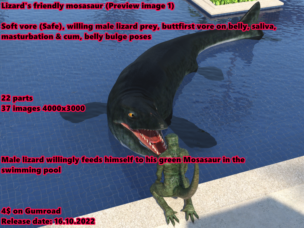 Lizard's hungry Mosasaur