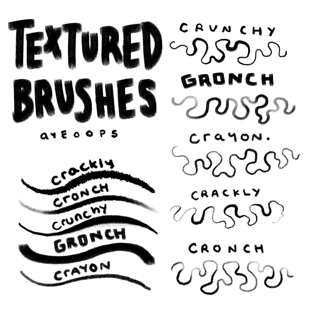 PROCREATE | Textured Brushes, Brush Pack by Ayeoops