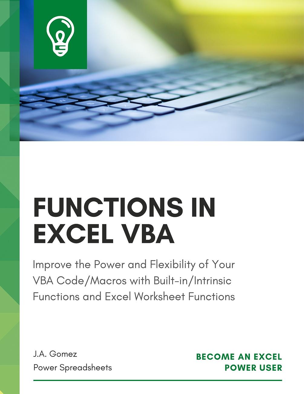 Functions in Excel VBA