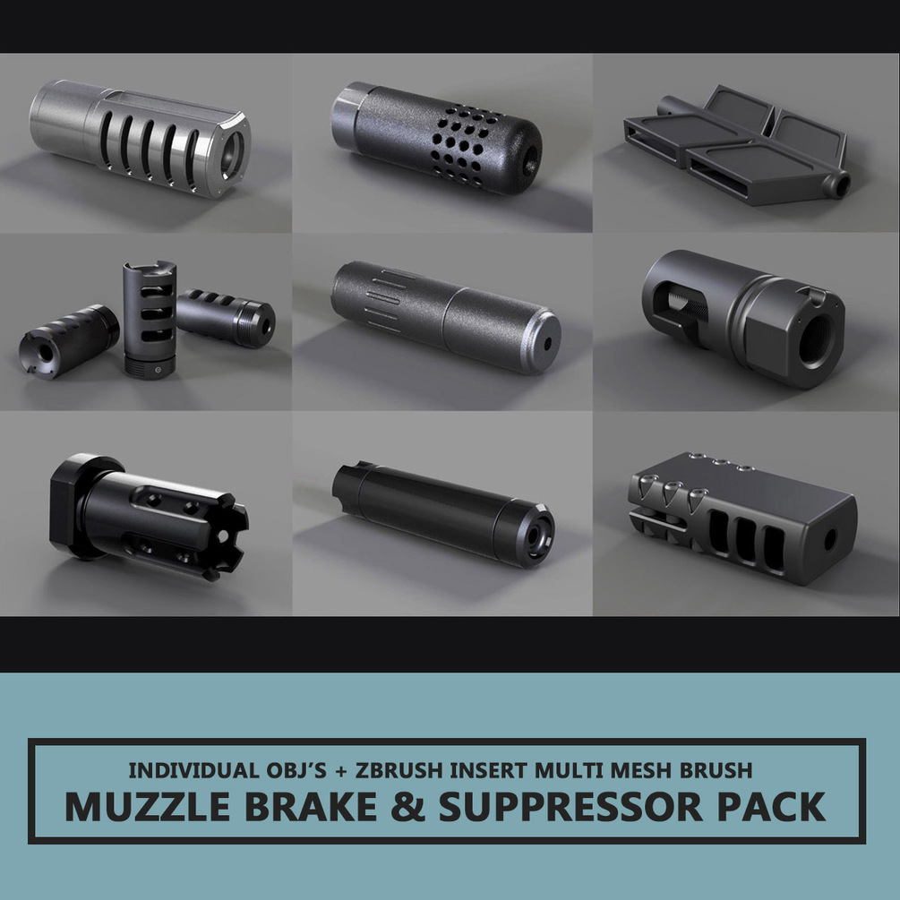 Muzzle Brakes & Suppressors PACK 1 - By Travis Davids