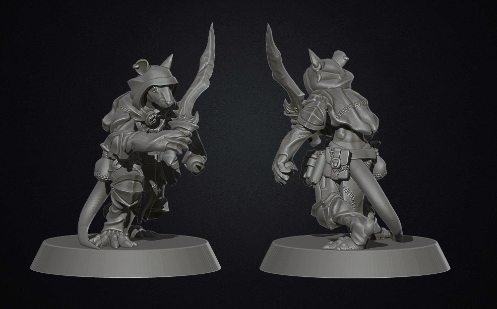Ratkin ratfolk skaven warrior assassin Tabletop miniature