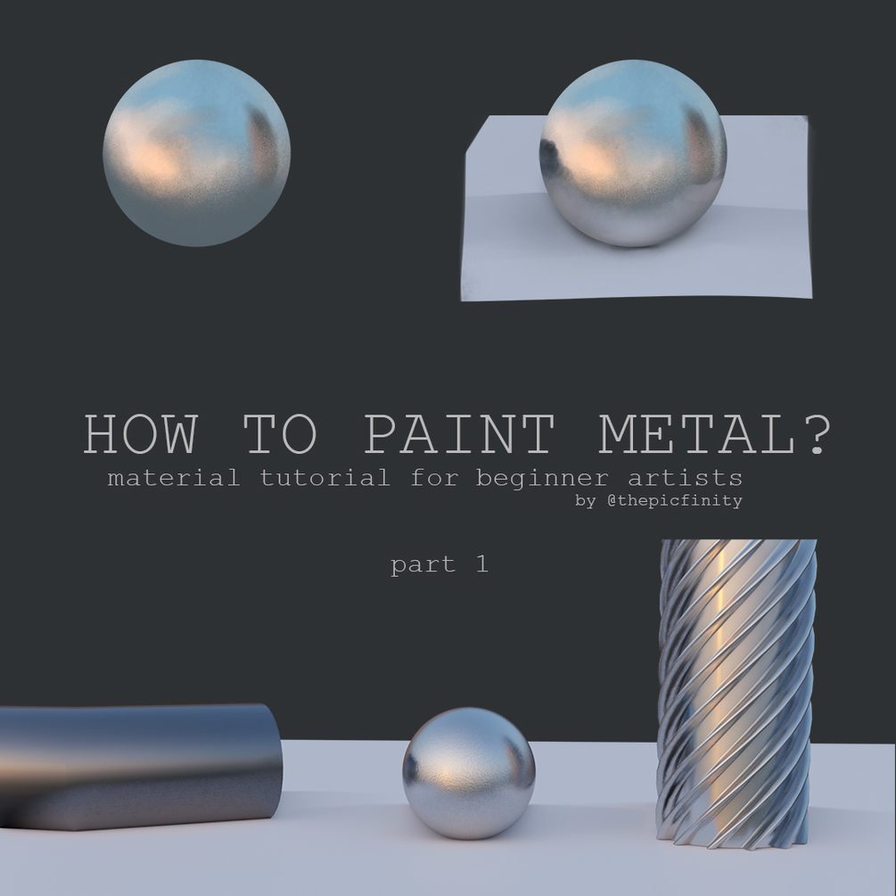 How to paint metal - material tutorial for beginner artist part1 ...