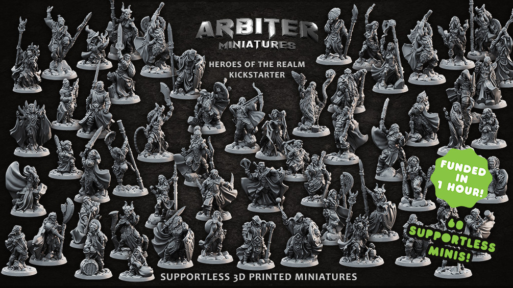 Arbiter Miniatures KS 3: Heroes of the Realm, supportless 3d printable ...
