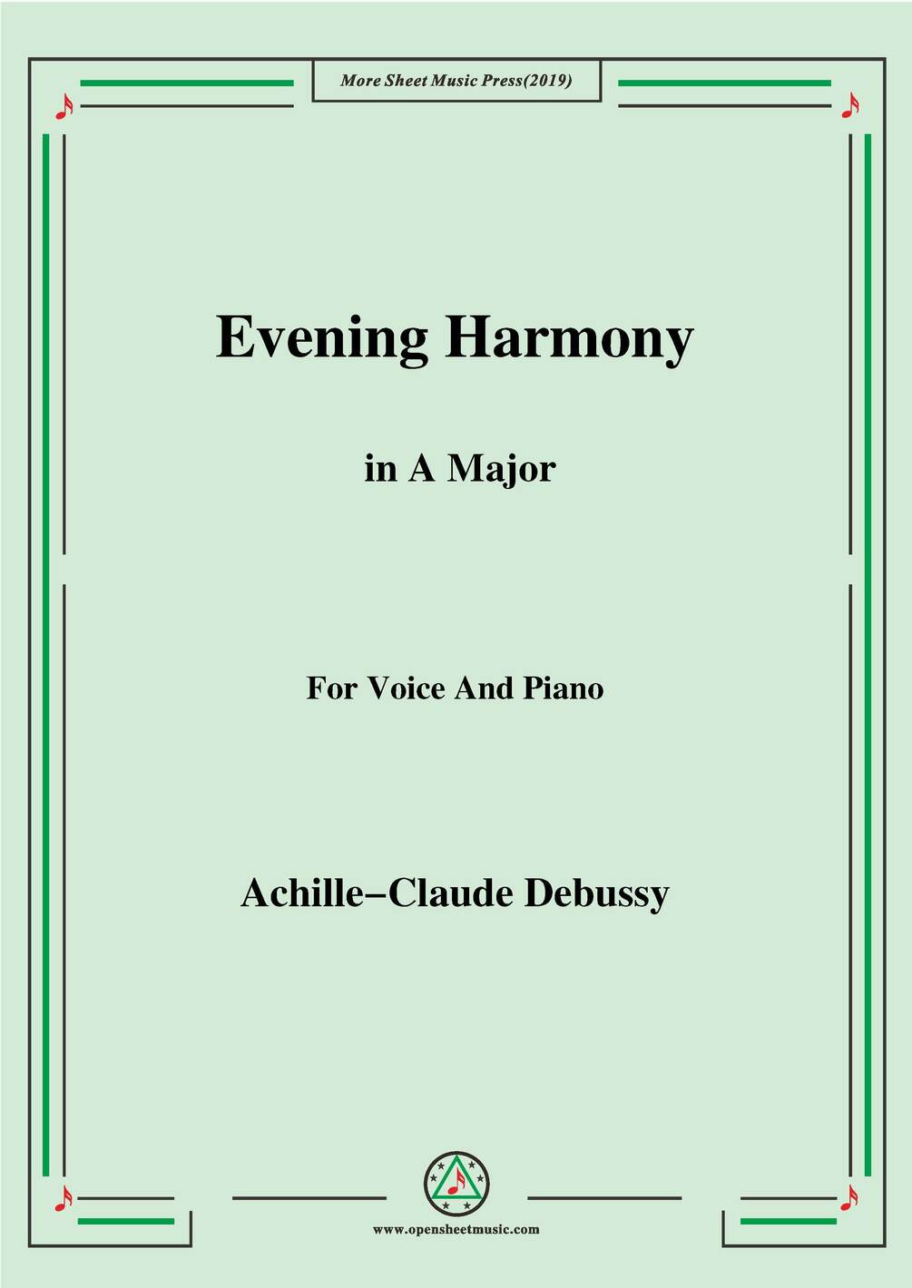 Debussy-Evening Harmony in A Major,for Voice and Piano