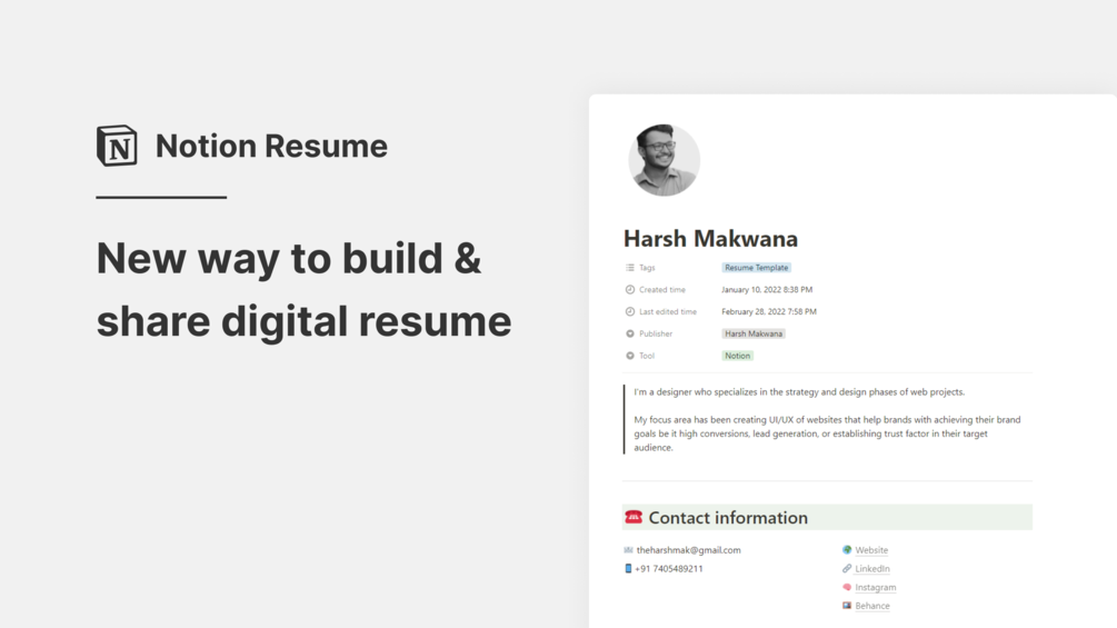 Resume Template | Notion