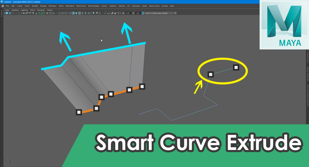 (MAYA)Smart Curve Extrude
