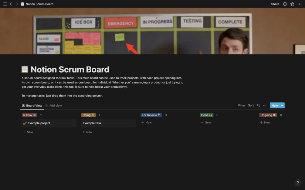 Notion Scrum Board