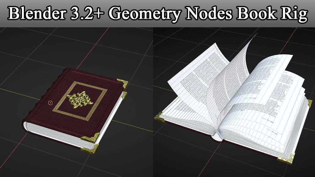 [Blender 3.2] Geometry Node Book Rig