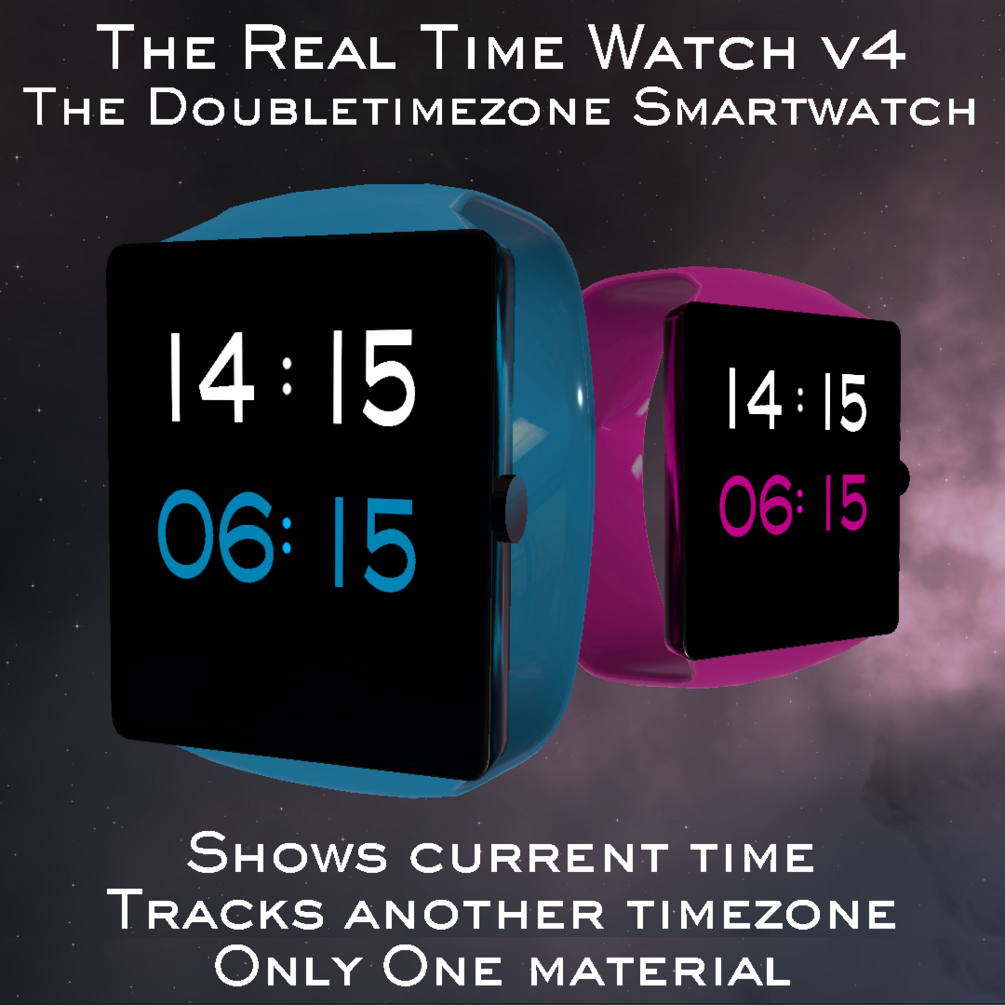 Realtime OSC Double Timezone Smartwatch for VRChat 3.0 avatars