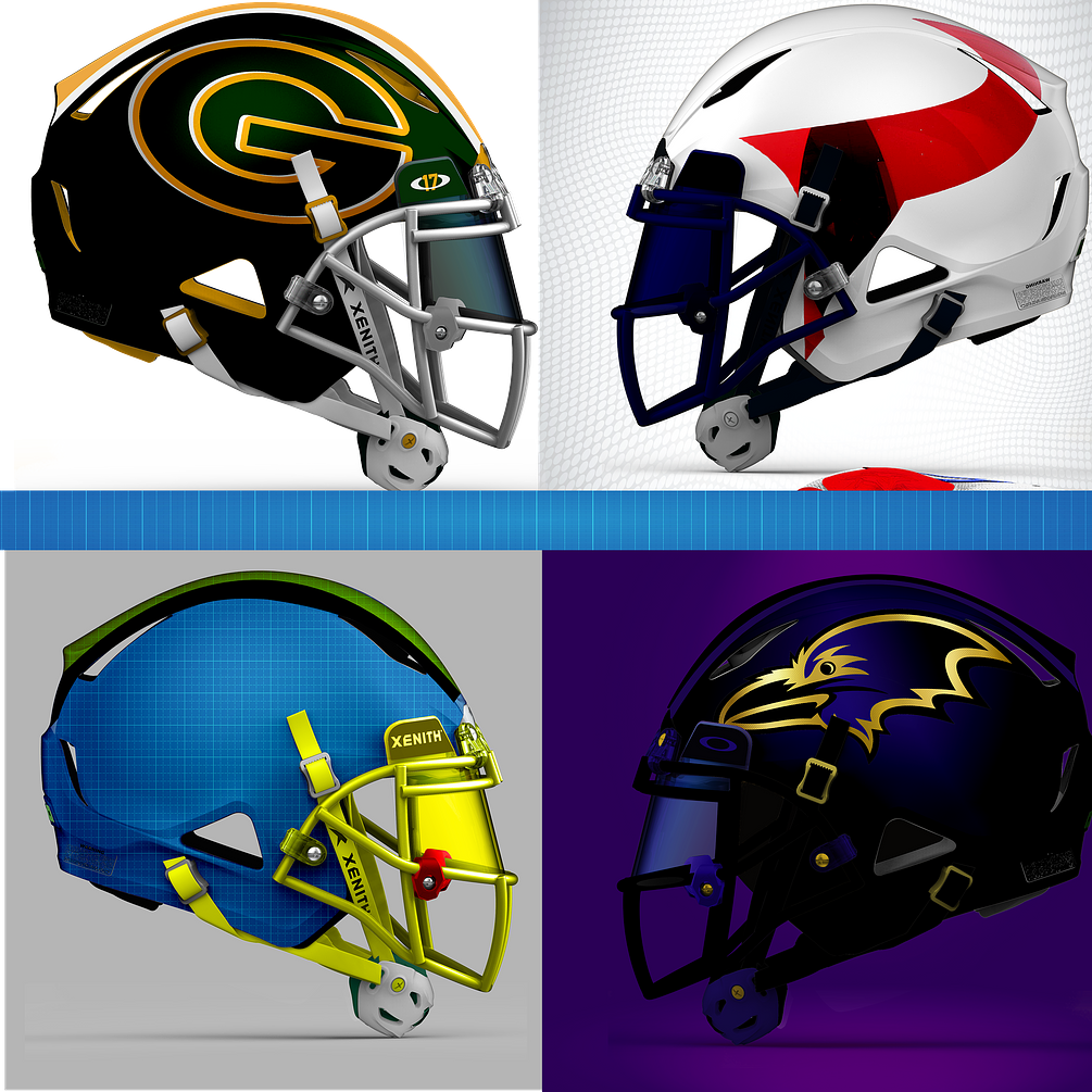 Xenith Shadow Football Helmet - Profile View - PSD Template