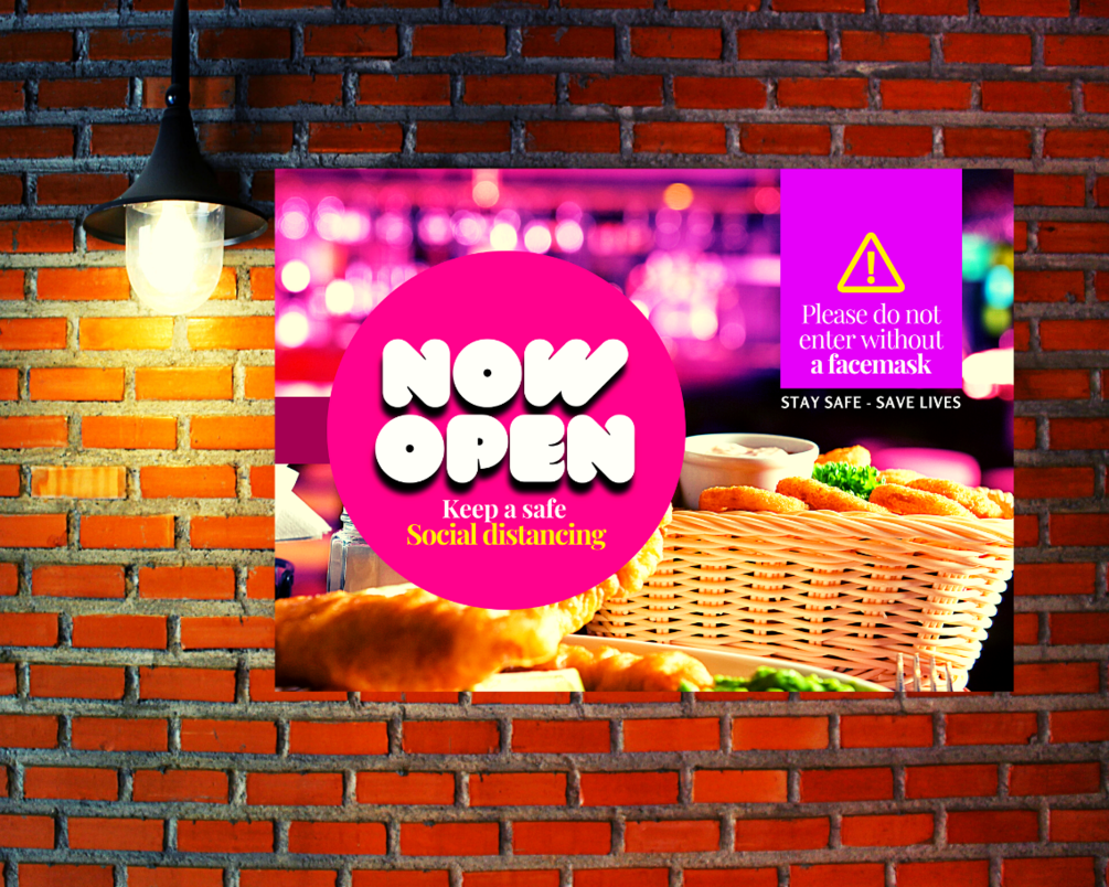 NOW OPEN Dining Room sign 6 size printable digital poster (A0/A1/A2/A3 ...