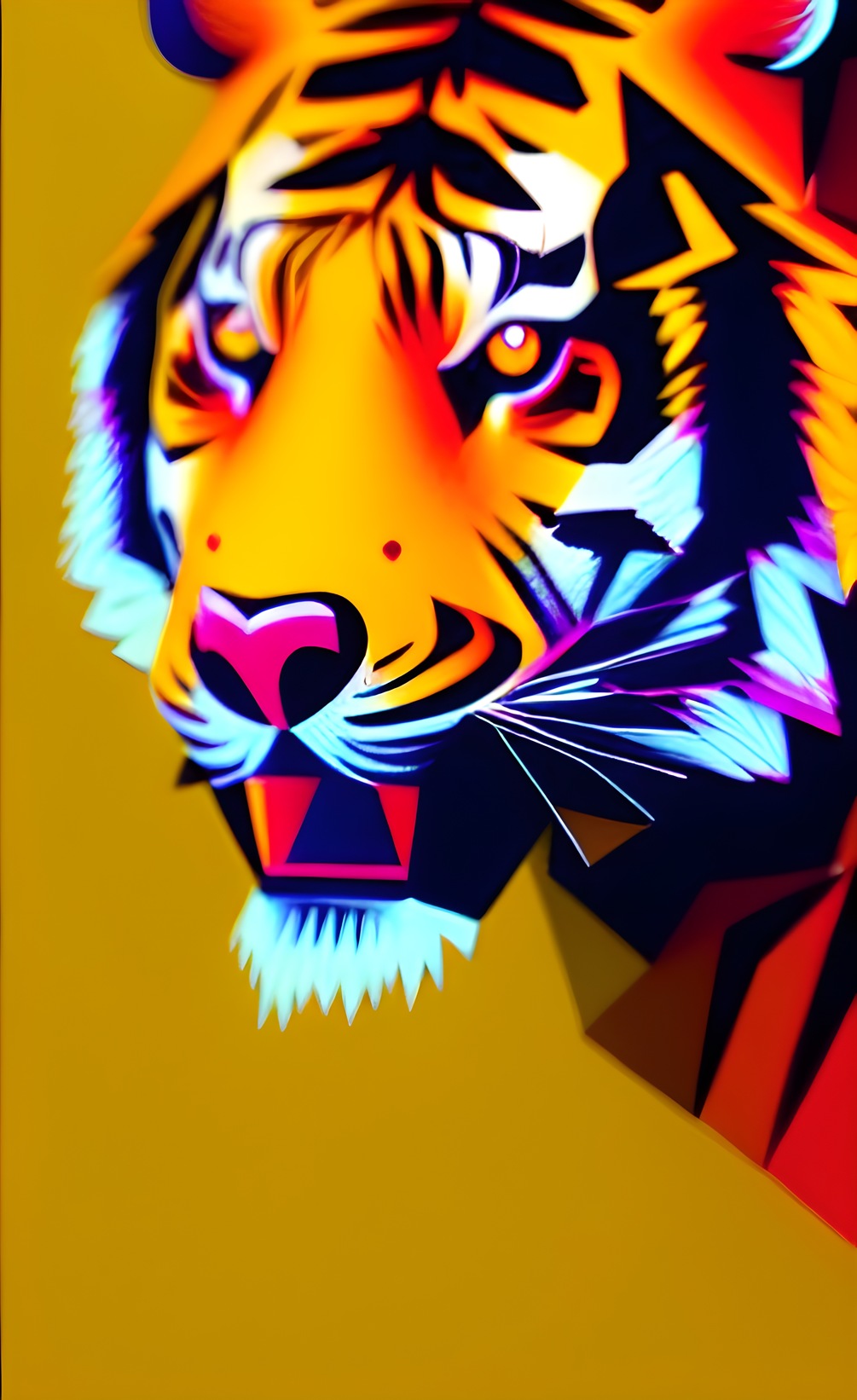 Polygon Geometric Tiger Design Illustration