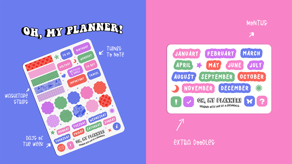 Oh My Planner - Digital Planning Sticker Pack | png stickers for ...