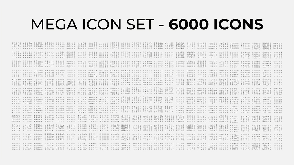 Mega icon set. 6000 icons.