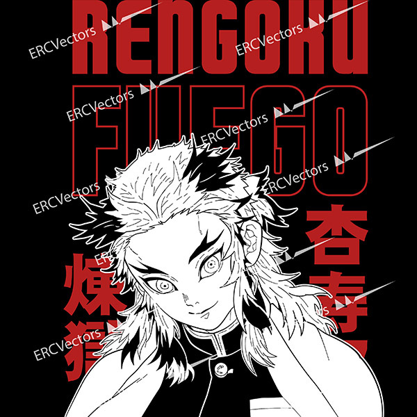 SVG Rengoku Demon SlayerVector, PDF , PNG, SVG , AI