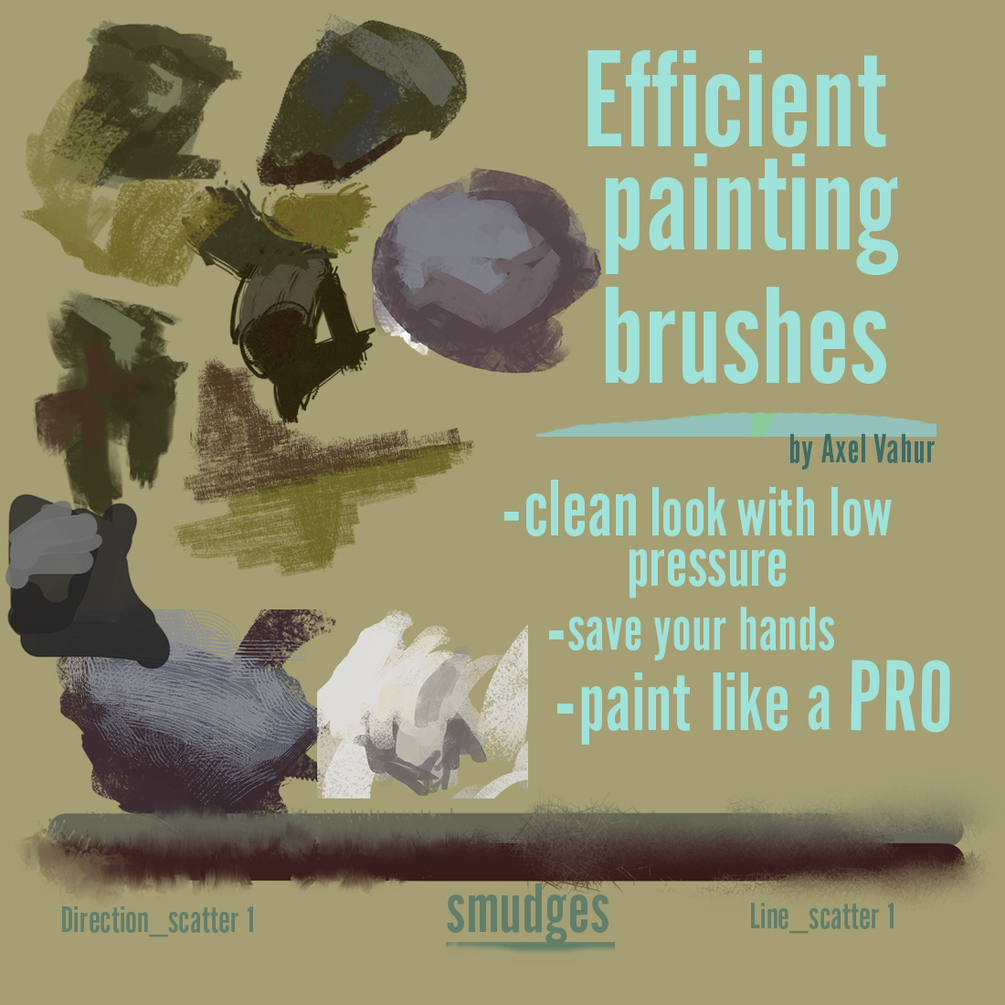 Efficient painting brushes & smudges