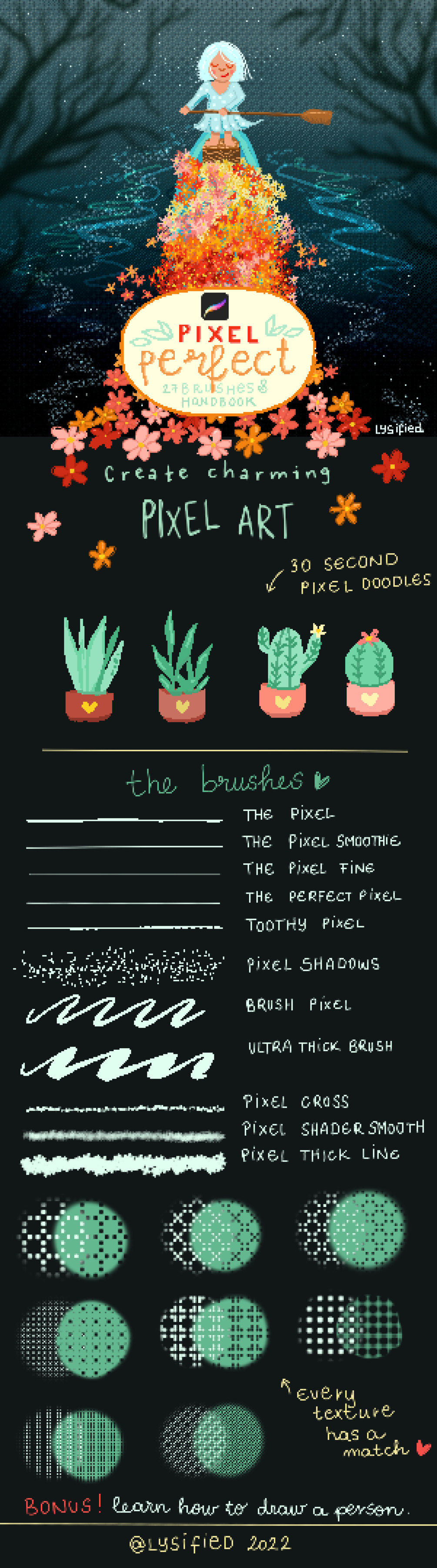 27 free Pixel Perfect procreate brushes