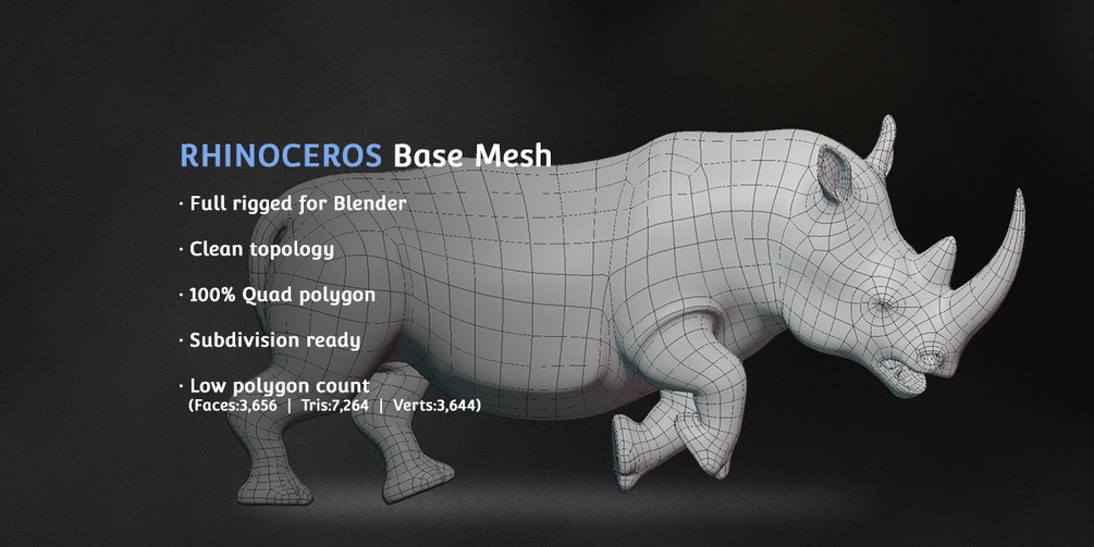 Rhinoceros Base Mesh