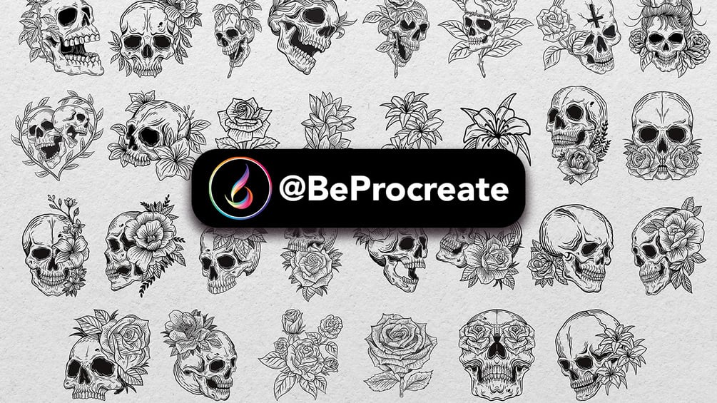 30 Skull Procreate Brushes