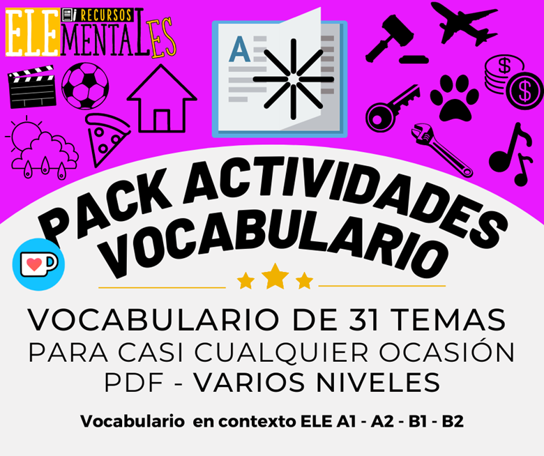 Pack 31 Actvidades de Vocabulario temático para casi cualquier ocasión