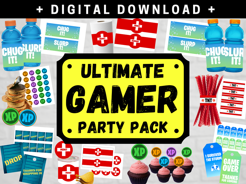 Printable Gamer Party Supplies Bundle