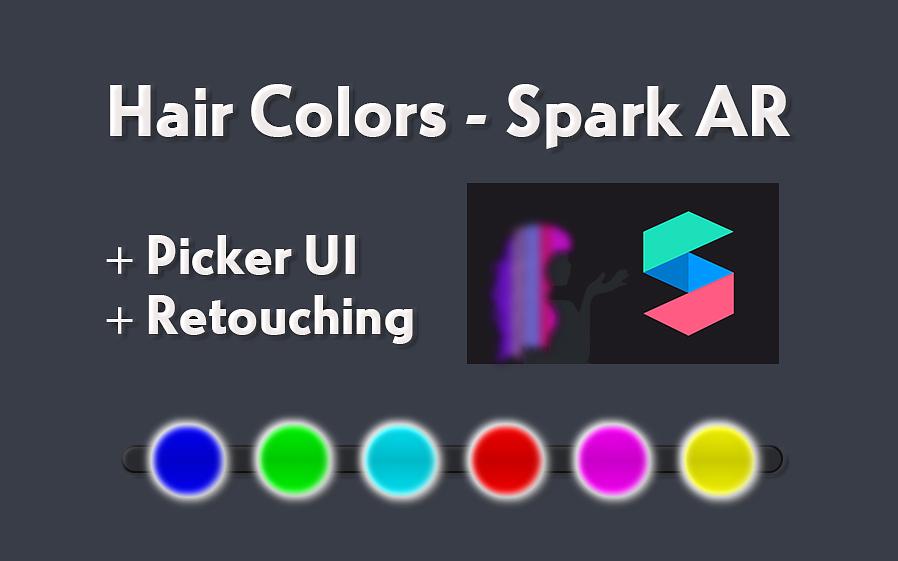 Hair Colors with Picker UI and Retouching - Spark AR template