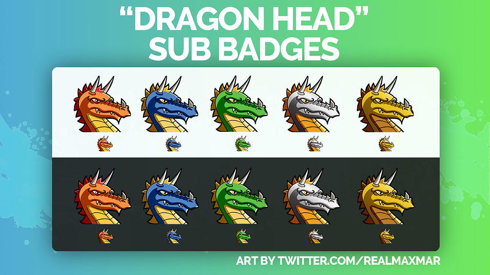 "Dragon Head" sub badges for Twitch