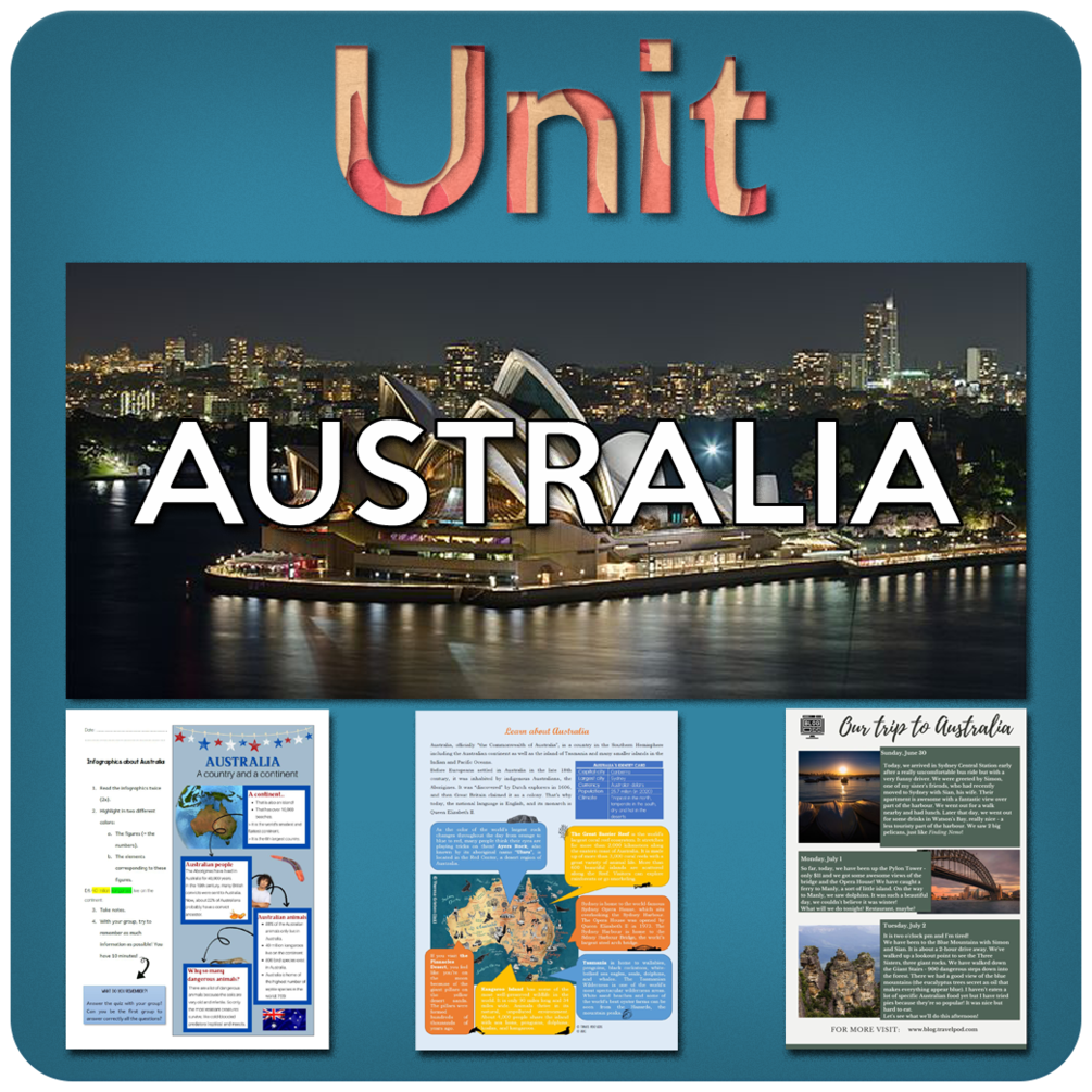AUSTRALIA – A complete unit for ESL students!