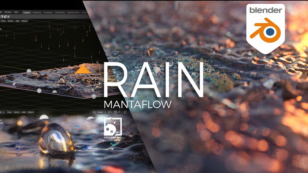 3D Rain Simulation - Blender/Mantaflow Tutorial Project Files