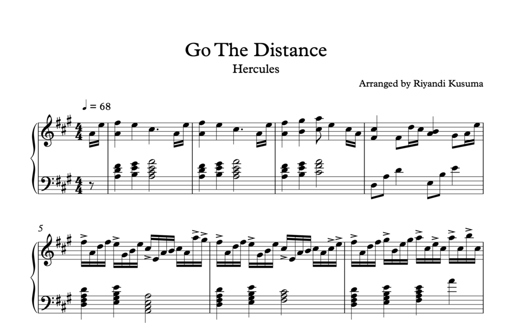 Go the Distance - Hercules (Sheet Music)