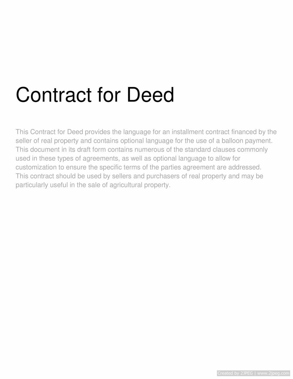 Contract for Deed
