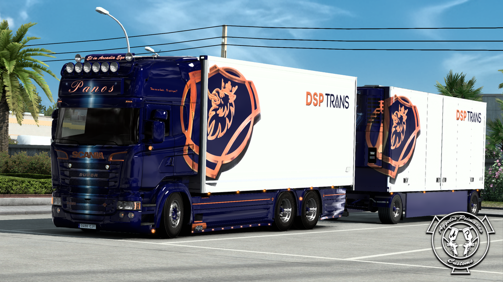 Scania R620 DSP Transport "Et in Arcadia Ego" Combo Skin (RJL Tandem)