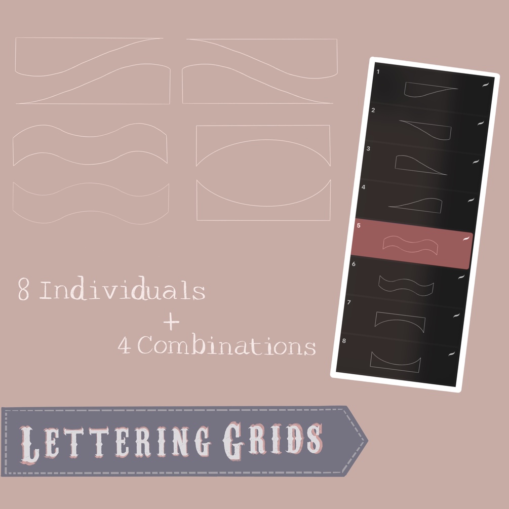 12 Procreate Lettering Grids