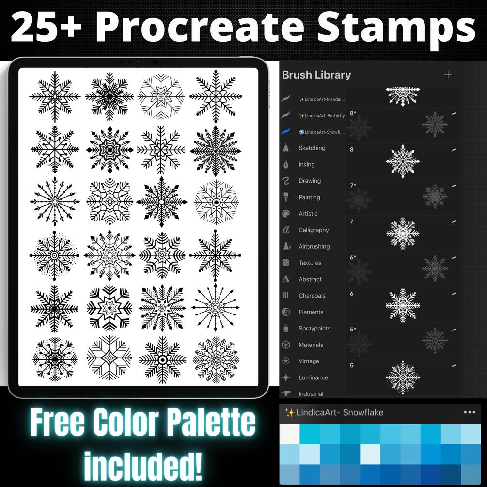25+ Procreate Snowflake Stamps