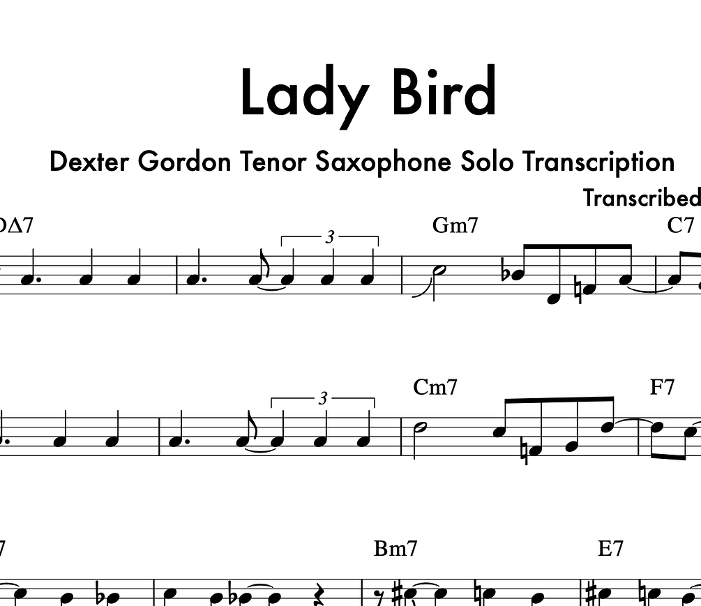 Dexter Gordon - "Lady Bird" Tenor Saxophone Solo Transcription