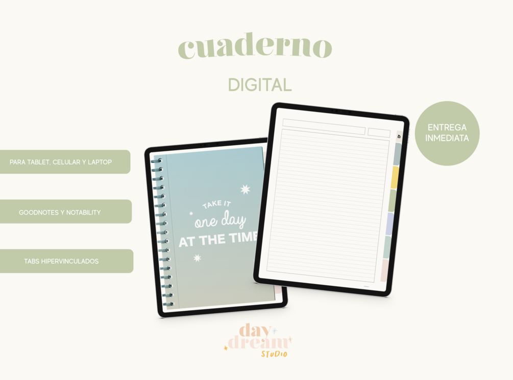 Cuaderno digital con 6 divisiones