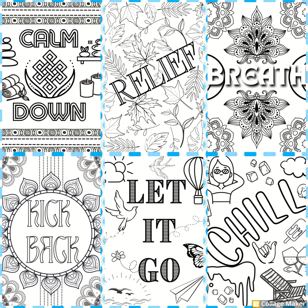 Calm Down Coloring Pack 1, Printable Coloring Pages