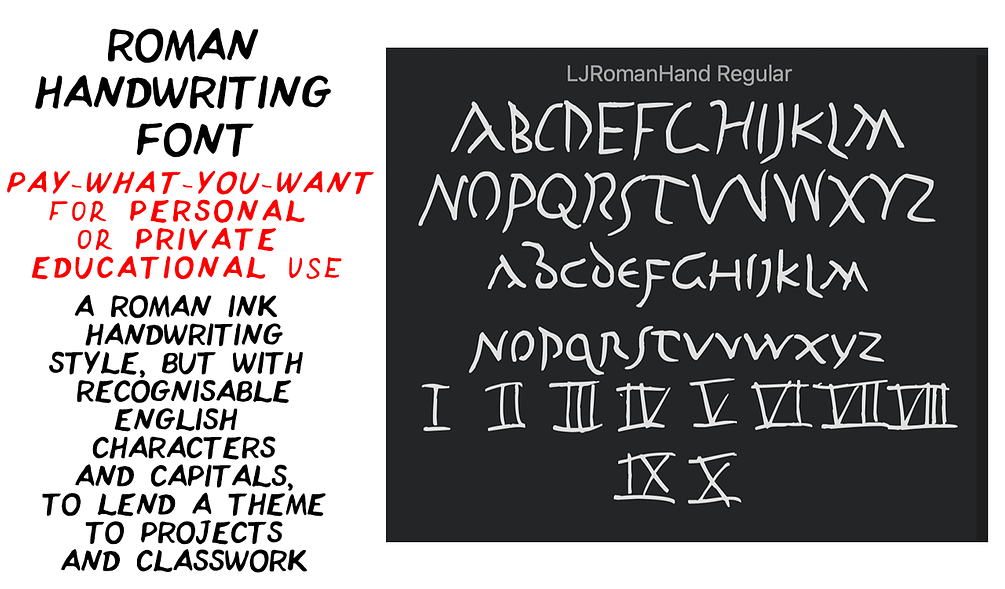 Roman Handwriting font - PERSONAL LICENCE